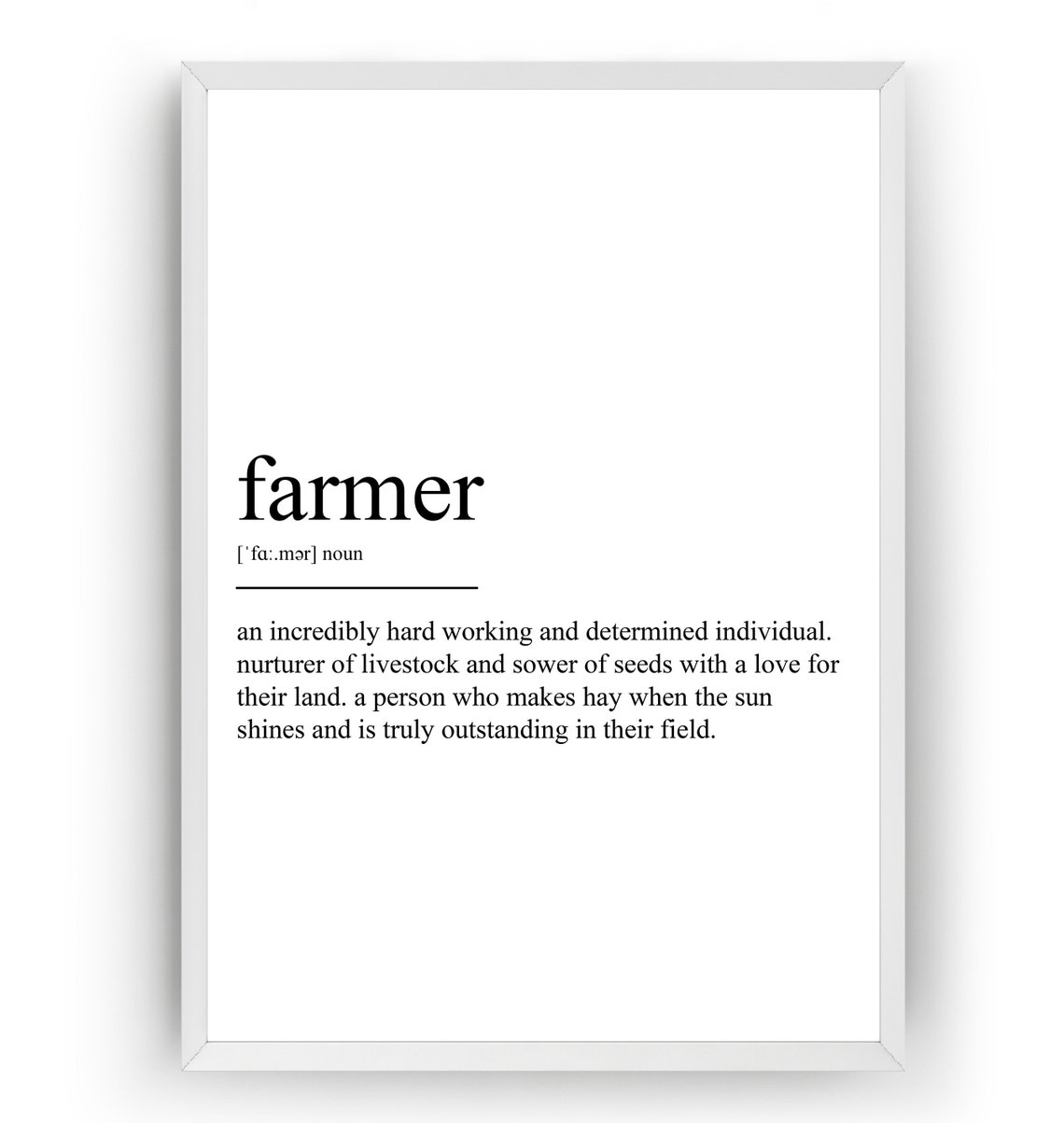 Farmer Definition Print | Etsy