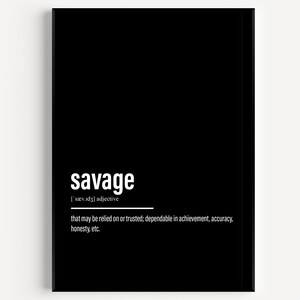 Savage Definition Print - Etsy