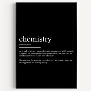 Chemistry Definition Print Version 2 - Etsy
