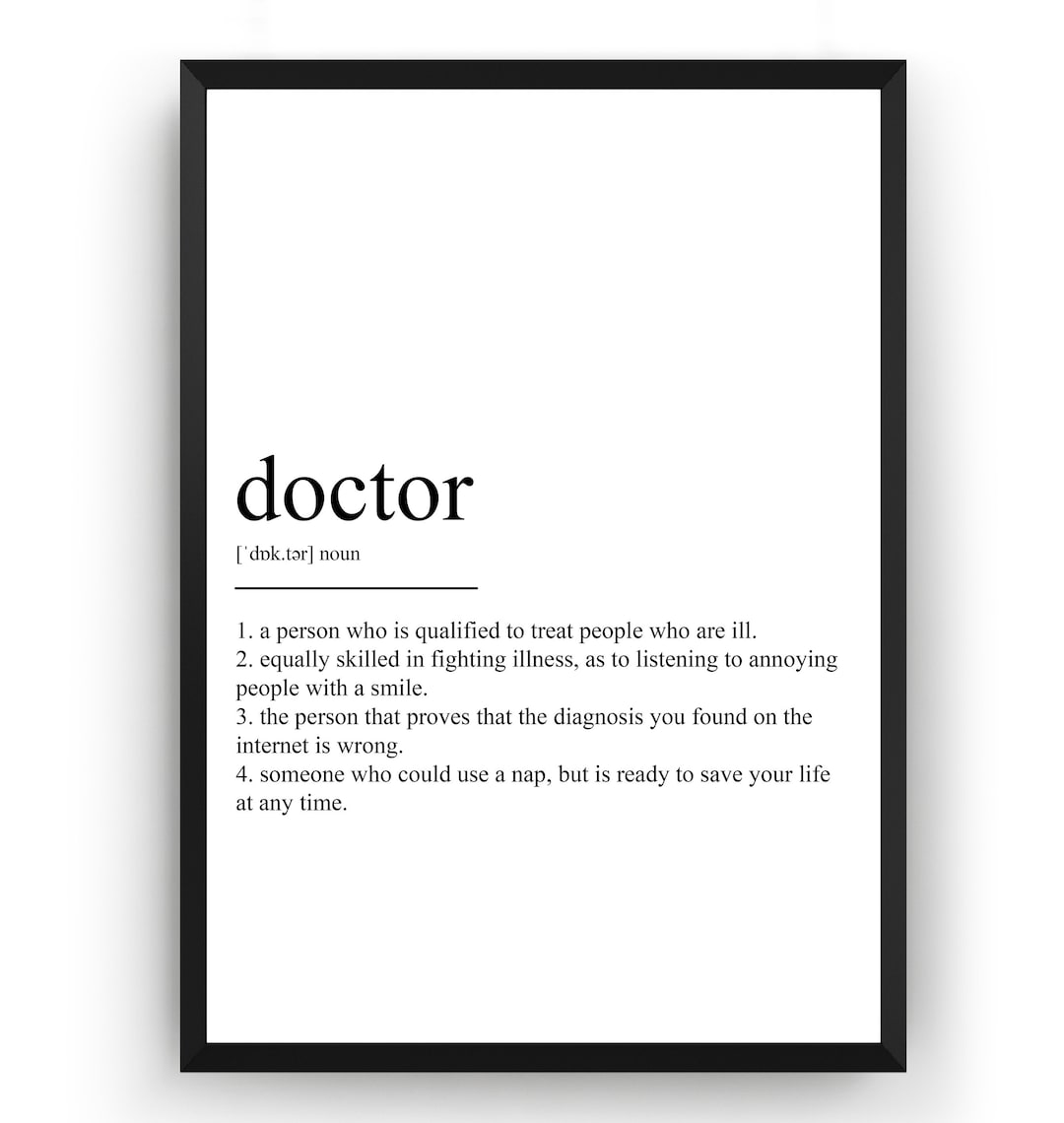 Doctor Definition Print Version 2 - Etsy UK