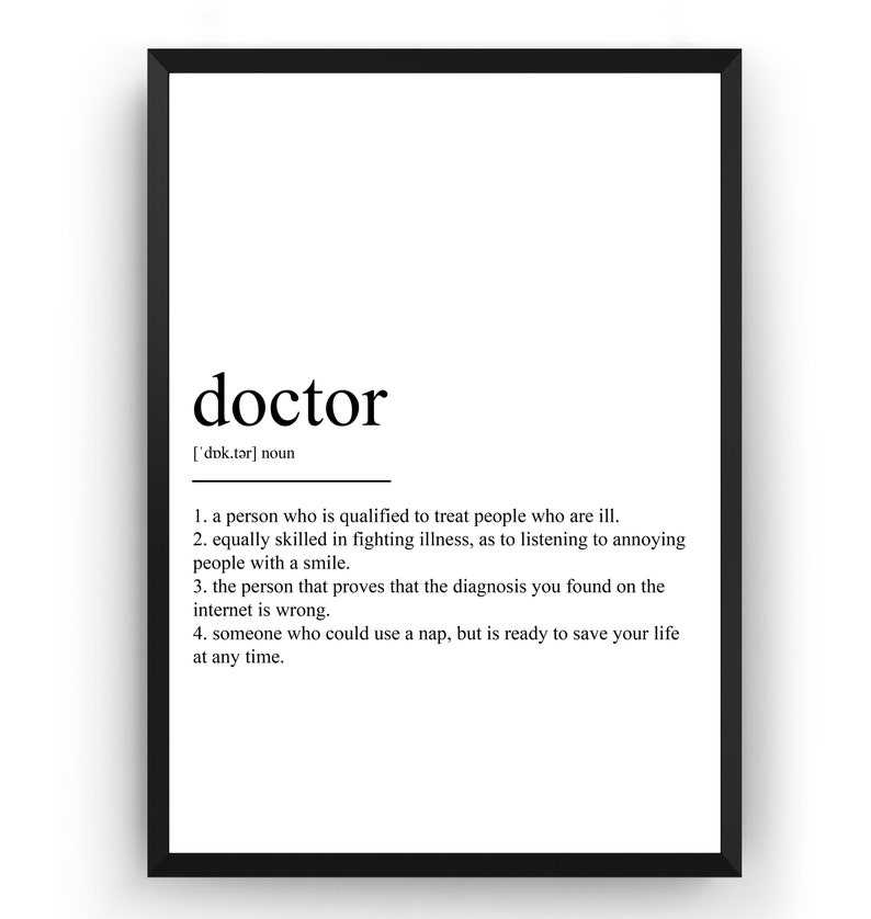 Doctor Definition Print Version 2 - Etsy UK