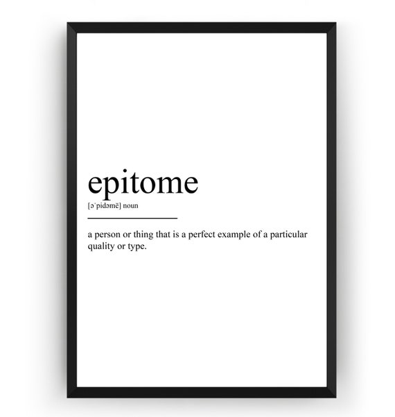Epitome Definition Print | Etsy