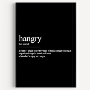 Hangry Definition Print - Etsy
