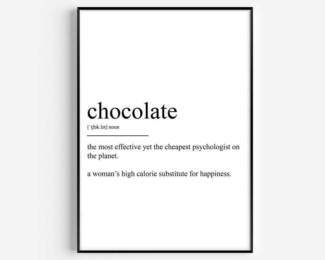 Chocolate Definition Print - Etsy