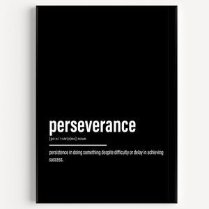 Perseverance Definition Print Version 3 - Etsy