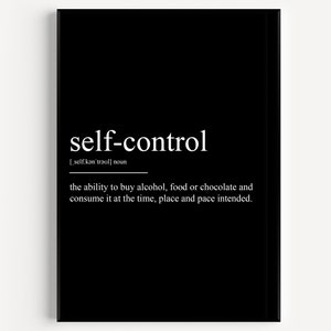 Self Control Definition Print - Etsy