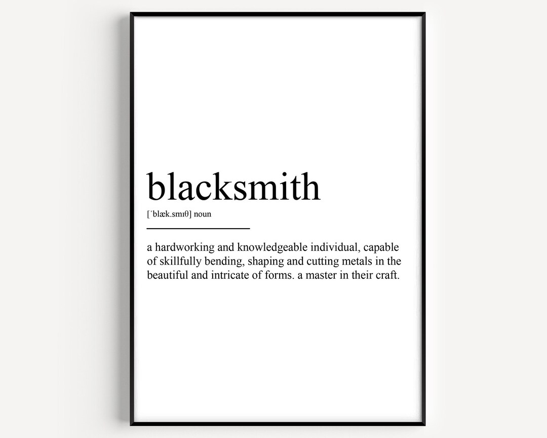 Blacksmith Definition Print - Etsy