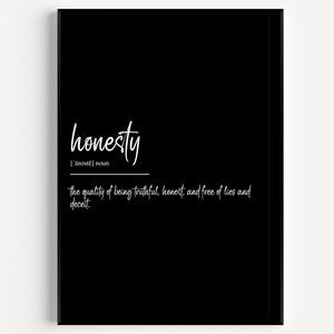 Honesty Definition Print - Etsy