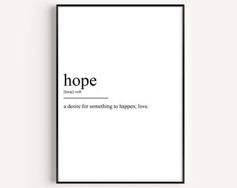 Hope Definition Print Sign Language Wall Art Printable Wall - Etsy
