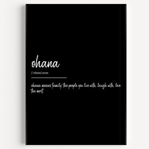 Ohana Definition Print - Etsy