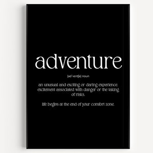 Adventure Definition Print - Etsy