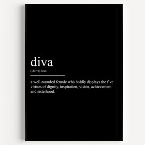 Diva Definition Print - Etsy