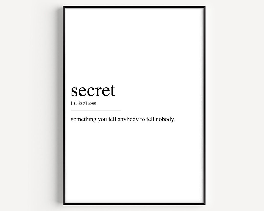 Secret Definition Print - Etsy