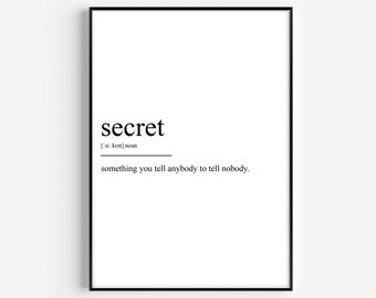 Secret Definition Printable DIGITAL DOWNLOAD Funny Definition Poster ...