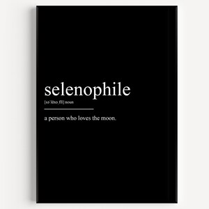 Selenophile Definition Print - Etsy