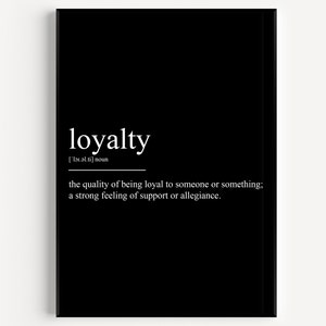 Loyalty Definition Print - Etsy UK