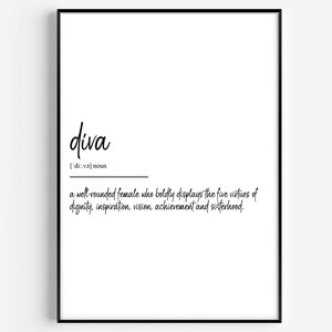 Diva Definition Print - Etsy