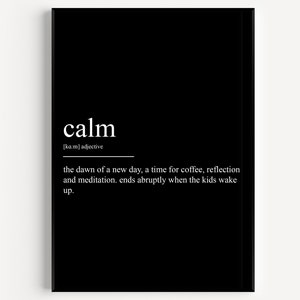 Calm Definition Print - Etsy