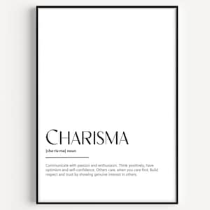 Charisma Definition Print - Etsy