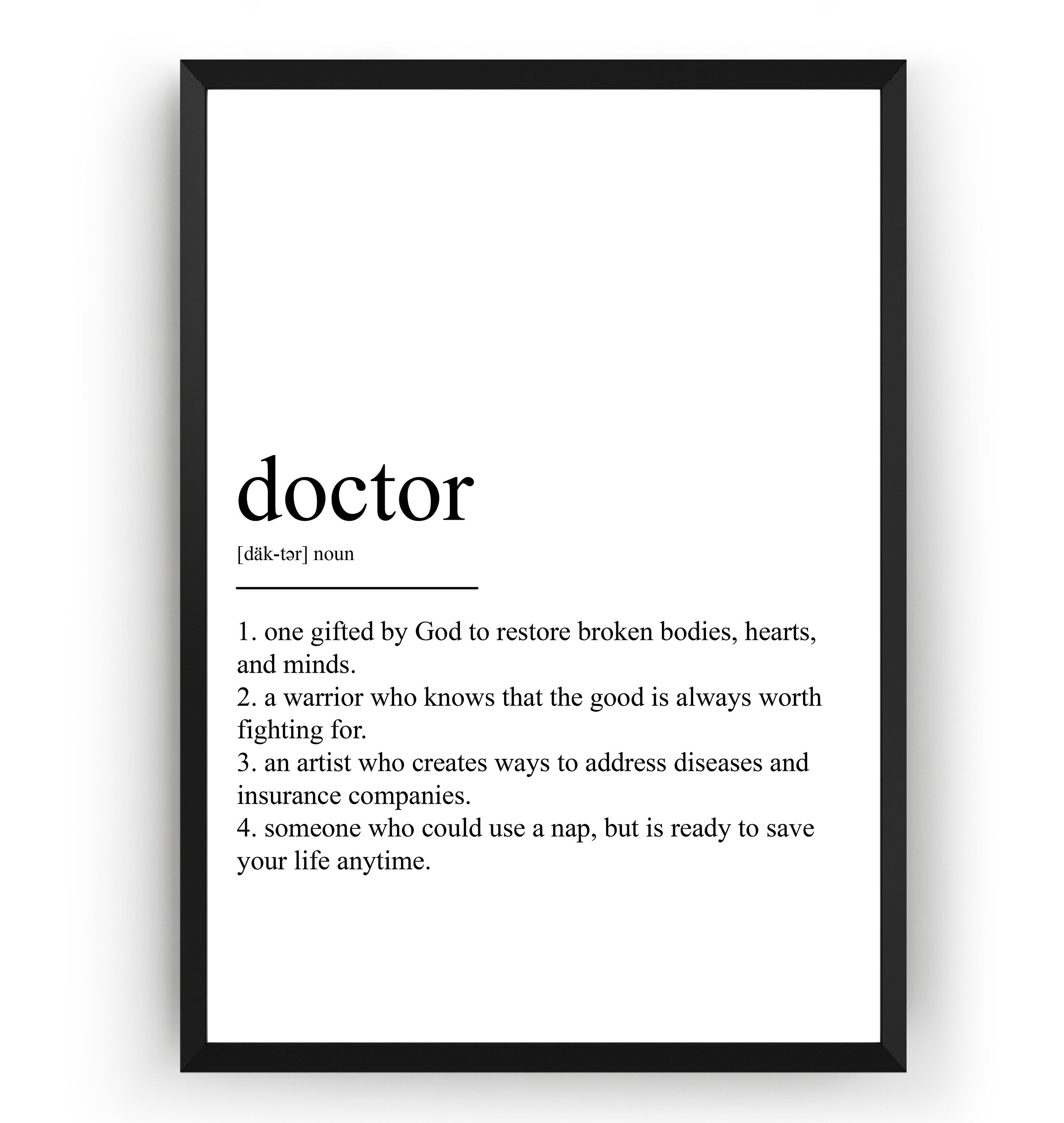 Doctor Definition Print Version 3 - Etsy UK