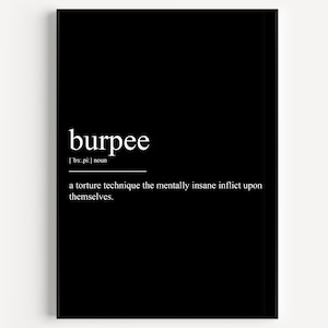 Burpee Definition Print - Etsy UK