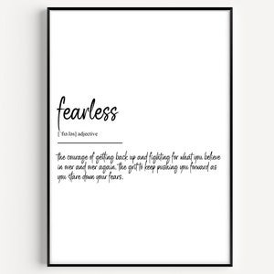 Fearless Definition Print - Etsy