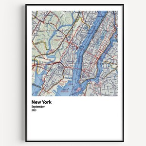Personalised City Map Print, Custom Travel Decor Gift, Personalized ...