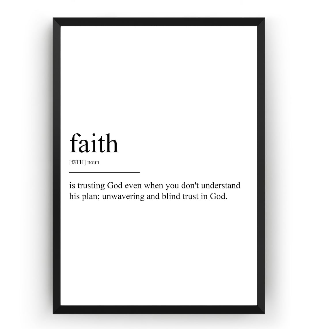 Faith Definition Print - Etsy