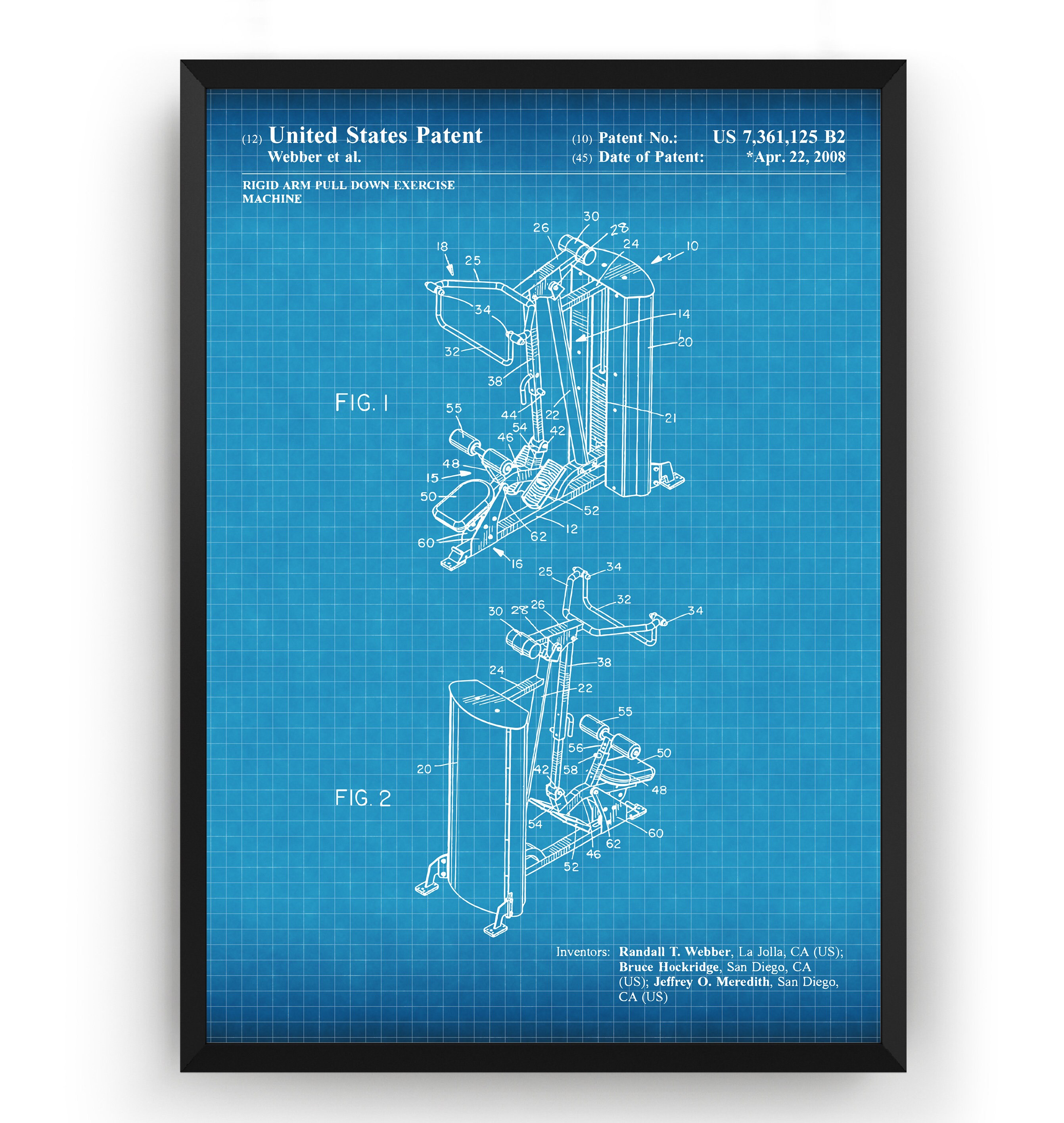 Pull Down Exercise Machine 2008 Patent Print Gym Wall Art | Etsy