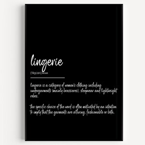 Lingerie Definition Print - Etsy