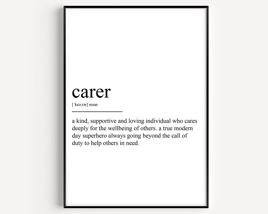 Carer Definition Print - Etsy UK