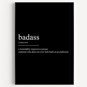 Badass Definition Print - Etsy