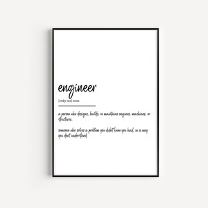 Engineer Definition Print - Etsy