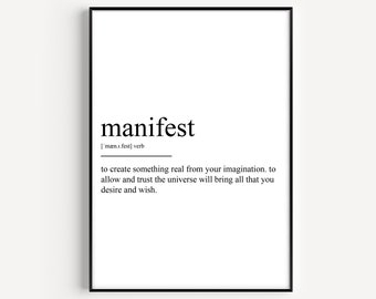 Manifest Definition Print the Law of Attraction Instant - Etsy