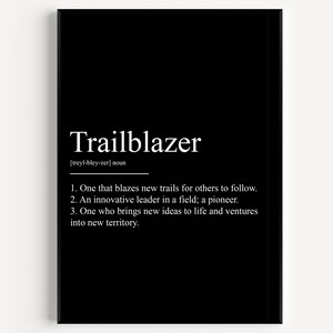 Trailblazer Definition Print - Etsy