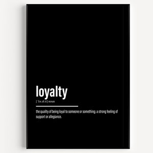 Loyalty Definition Print - Etsy UK