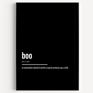 Boo Definition Print - Etsy