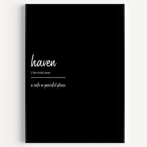 Haven Definition Print - Etsy