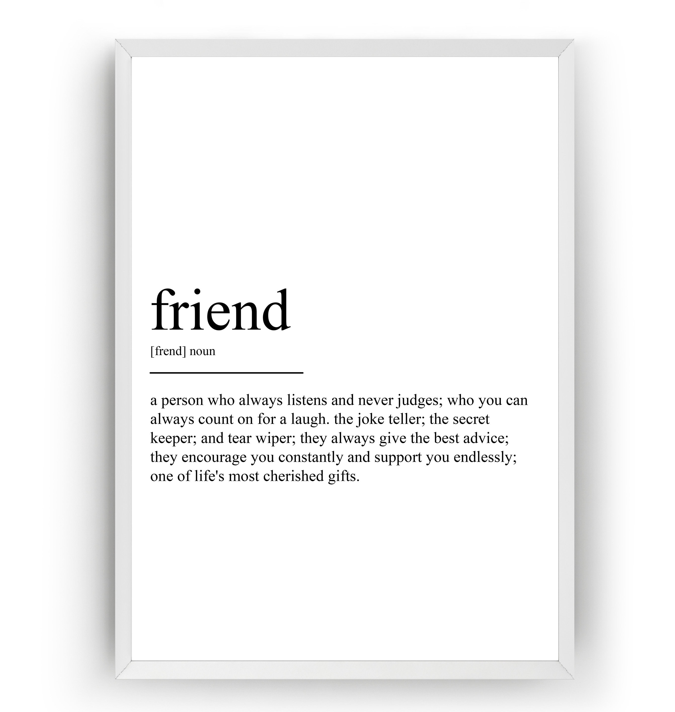 Friend Definition Print Version 2 - Etsy