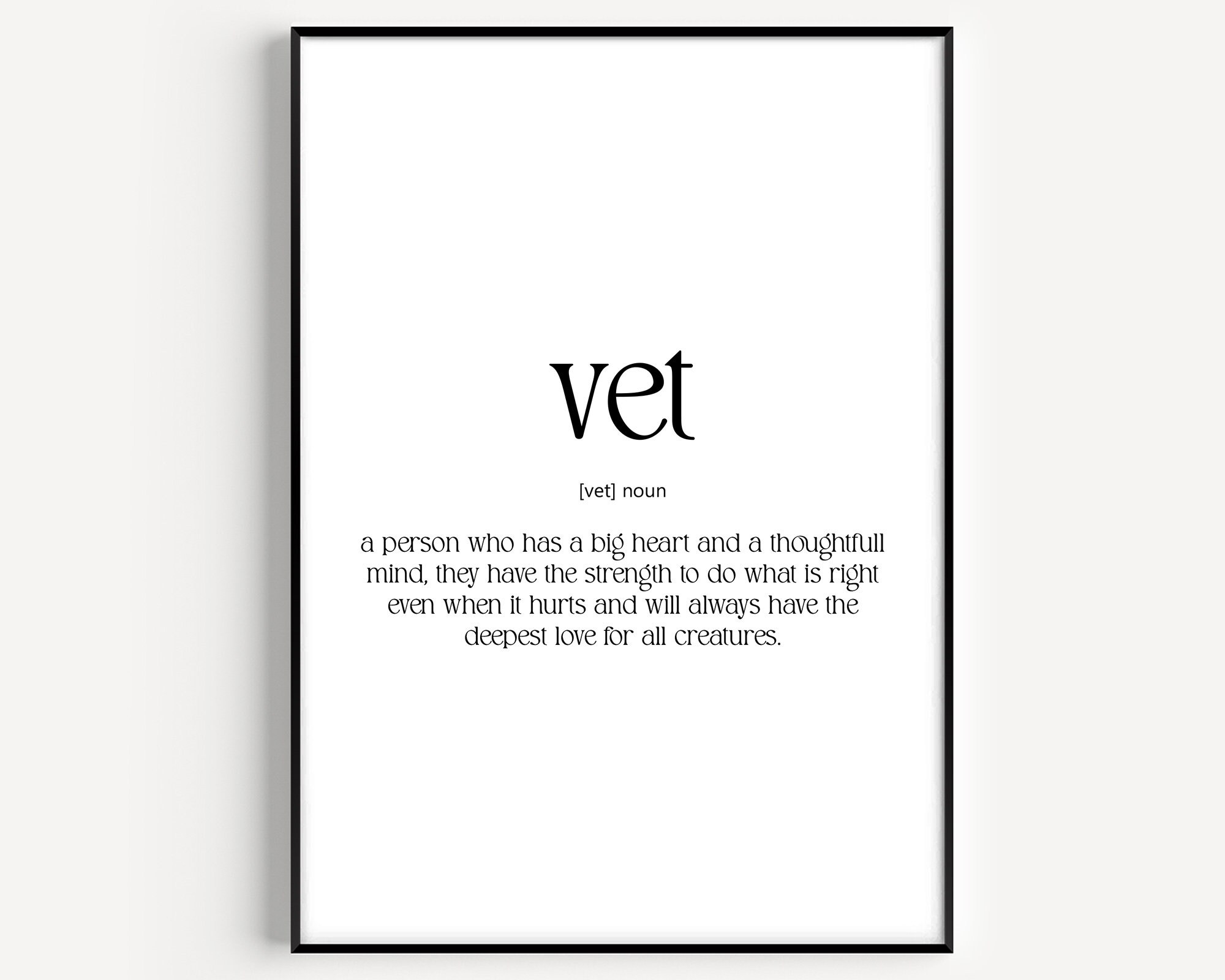 Vet Definition Print - Etsy