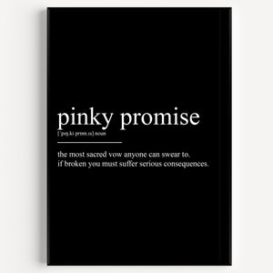 Pinky Promise Definition Print - Etsy