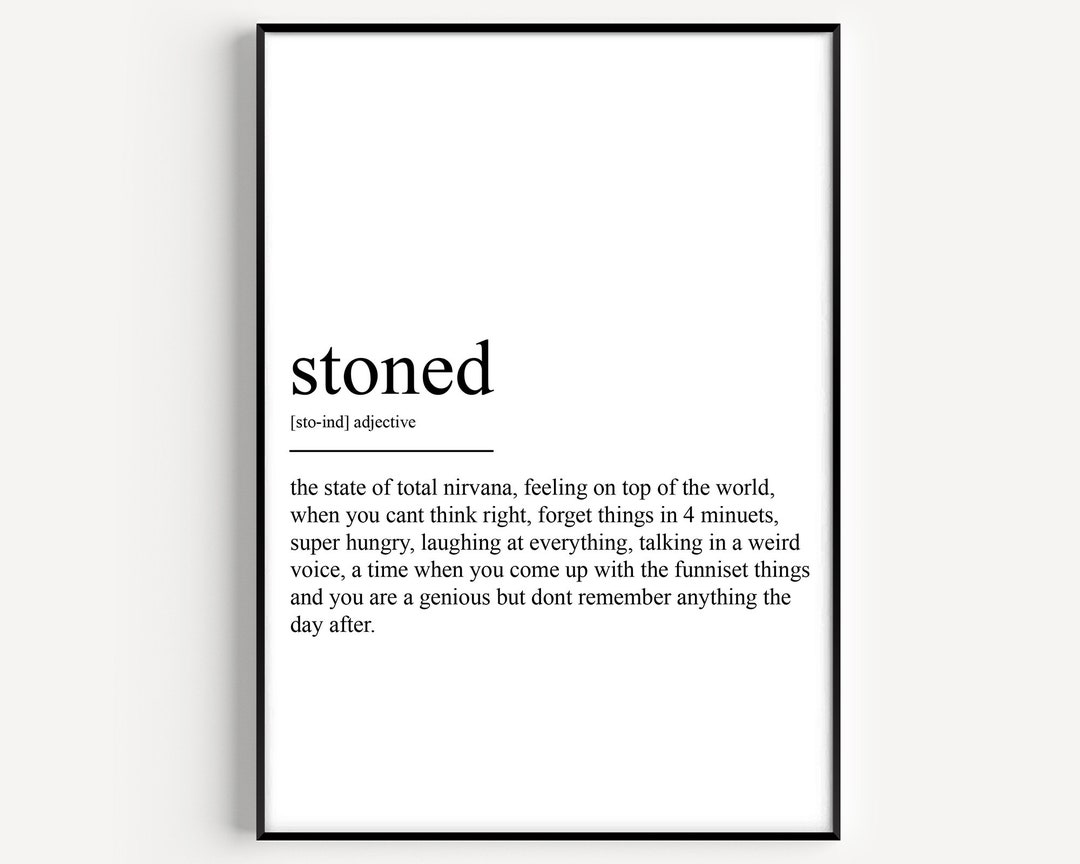 Stoned Definition Print - Etsy