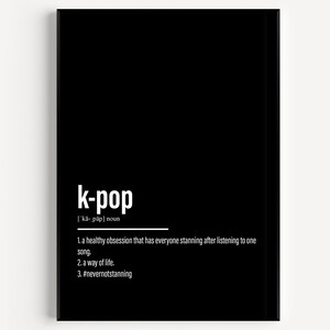 K-pop Definition Print - Etsy UK