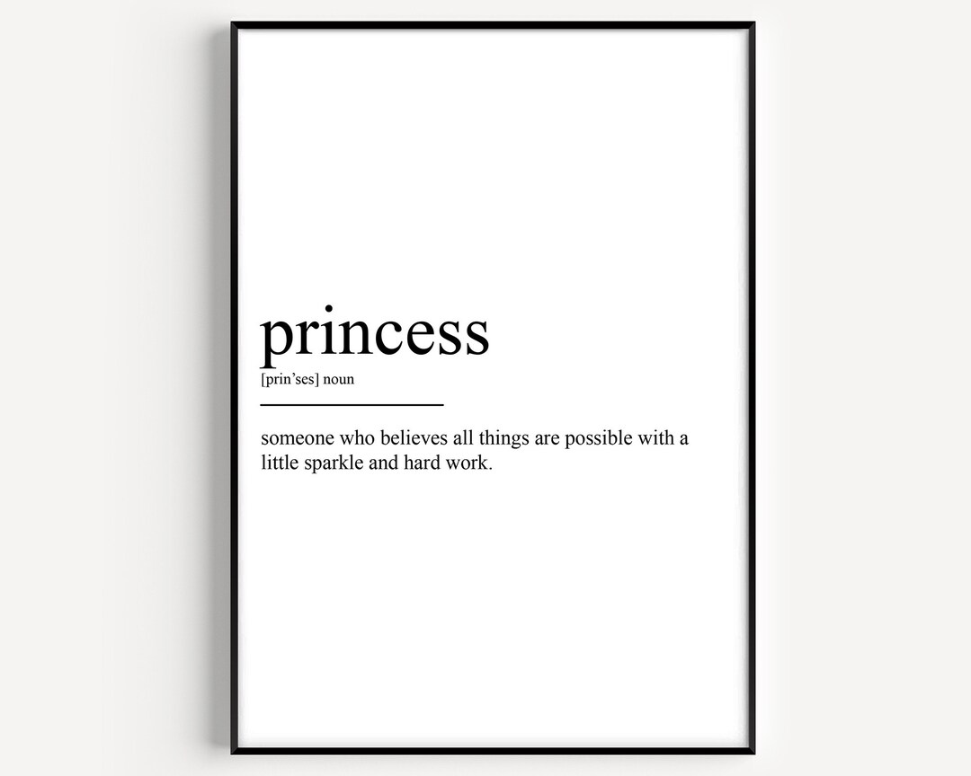 Princess Definition Print - Etsy