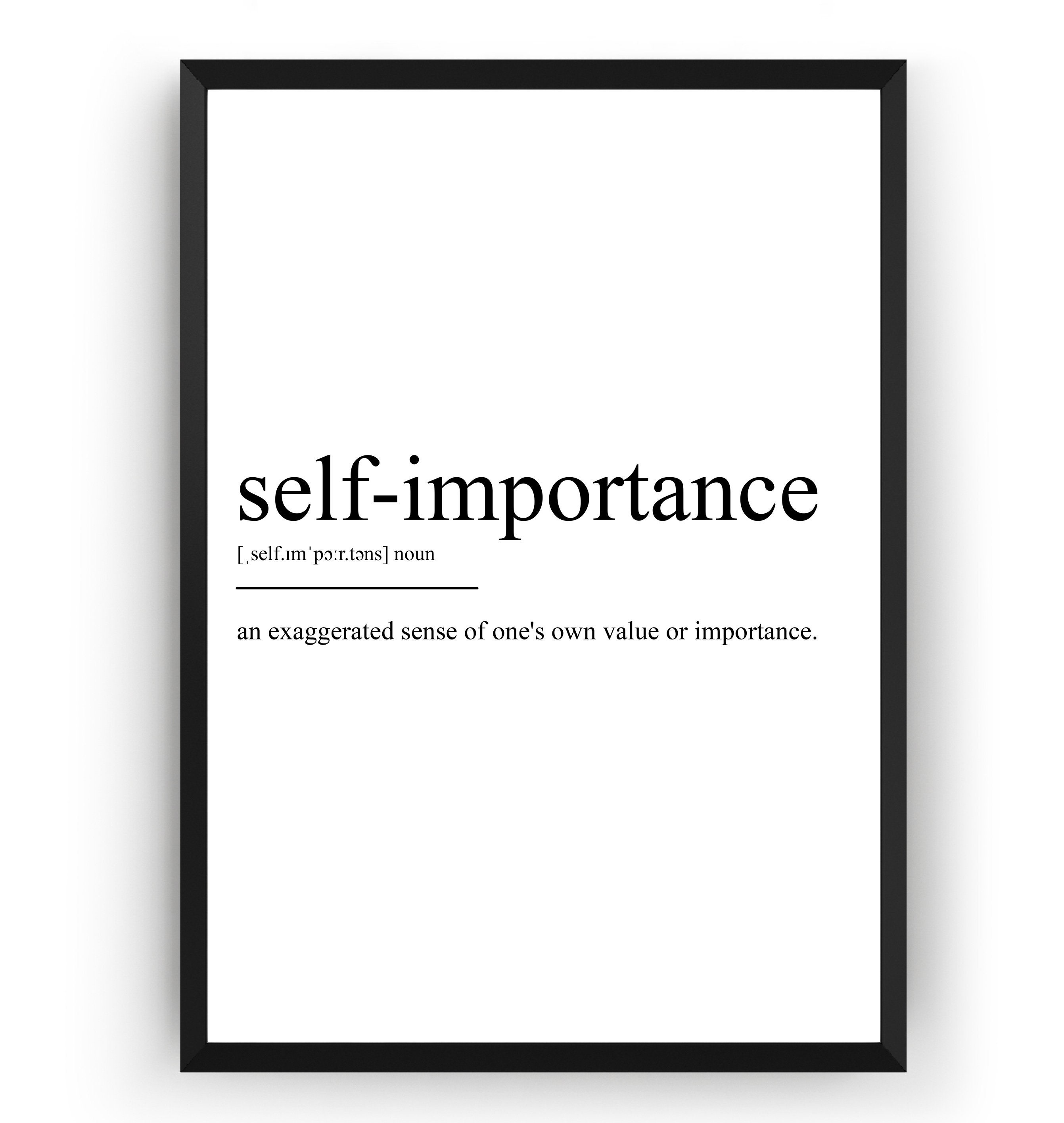 Self Importance Definition Print - Etsy