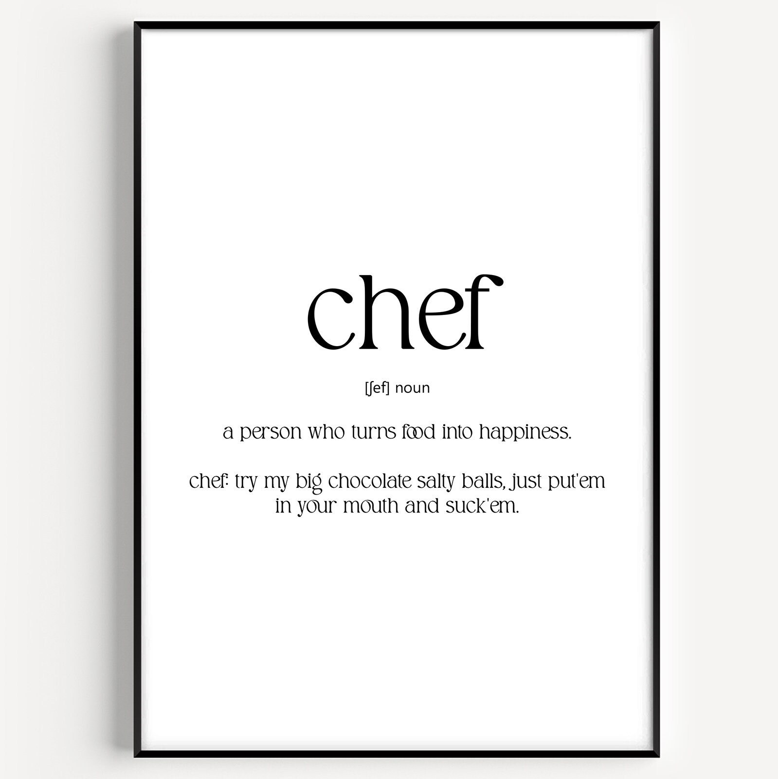 Chef Definition Print - Version 2 - Etsy