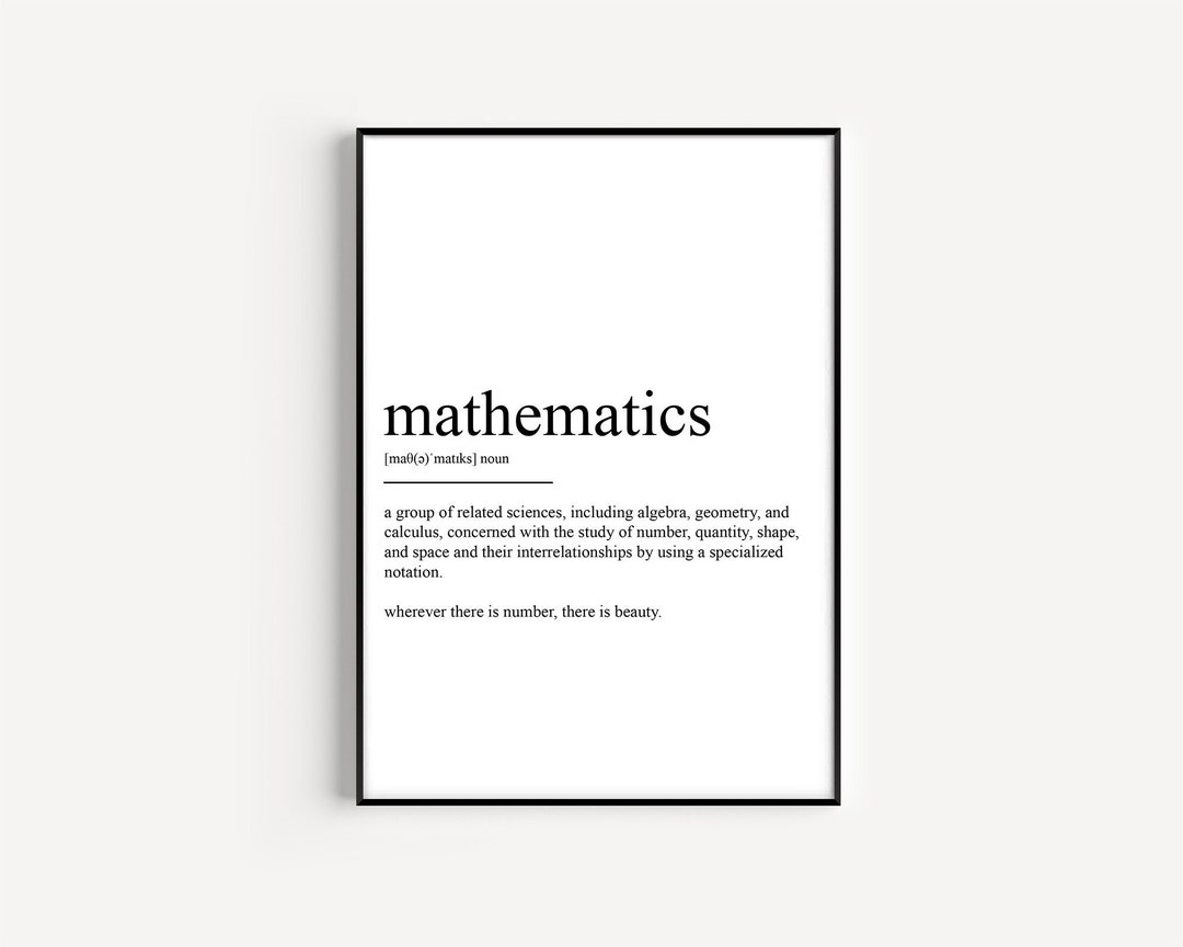 Mathematics Definition Print - Etsy UK
