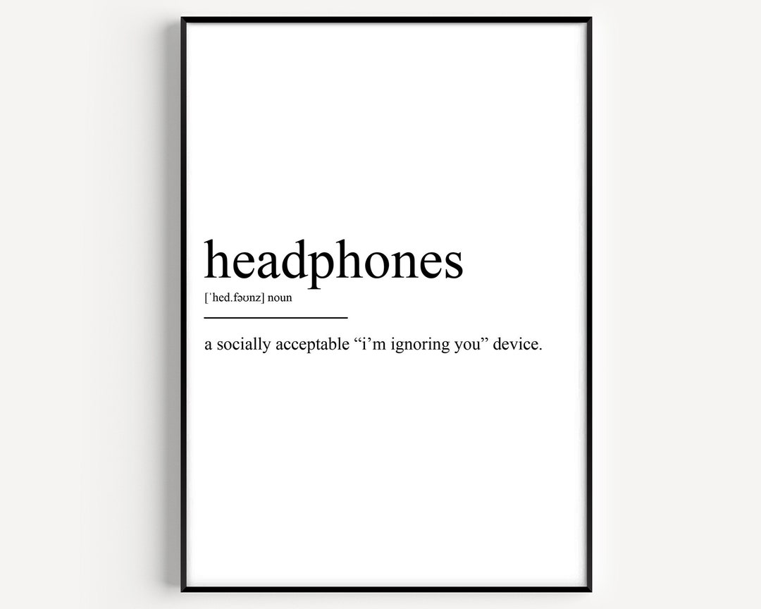 Headphones Definition Print - Etsy