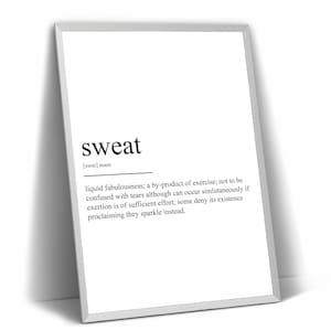 Sweat Definition Print - Etsy