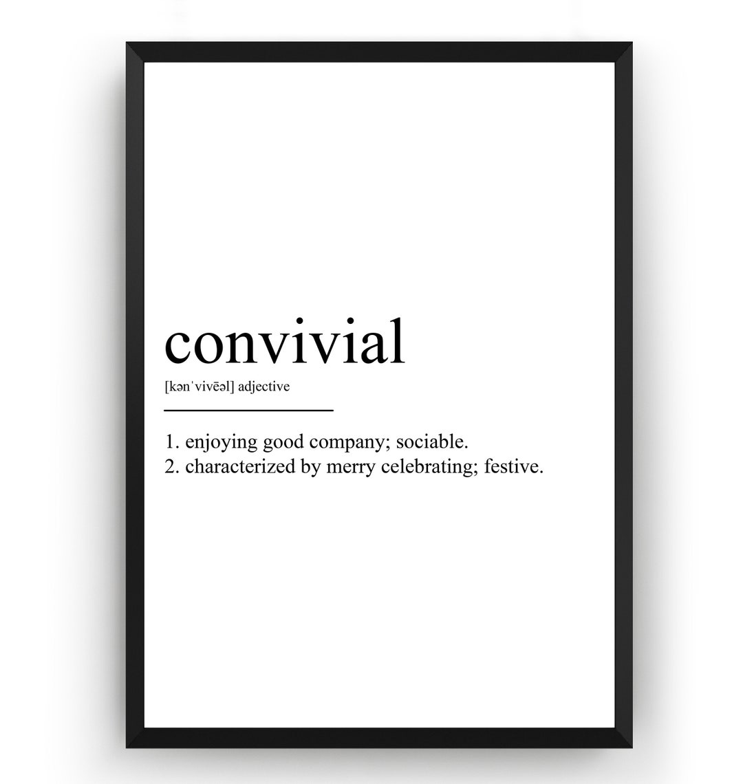 Convivial Definition Print Version 2 - Etsy
